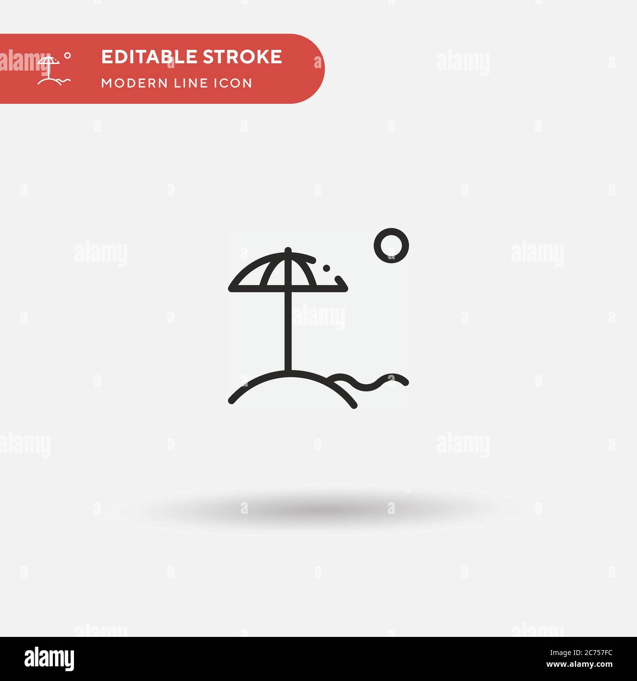 Beach Simple vector icon. Illustration symbol design template for web ...