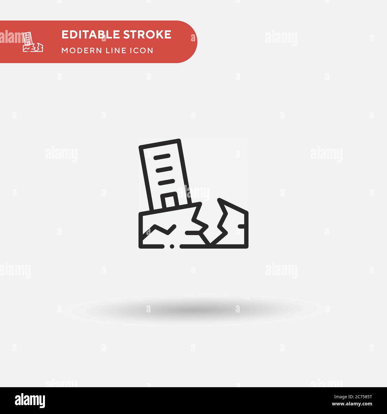 Earthquake Simple vector icon. Illustration symbol design template for ...