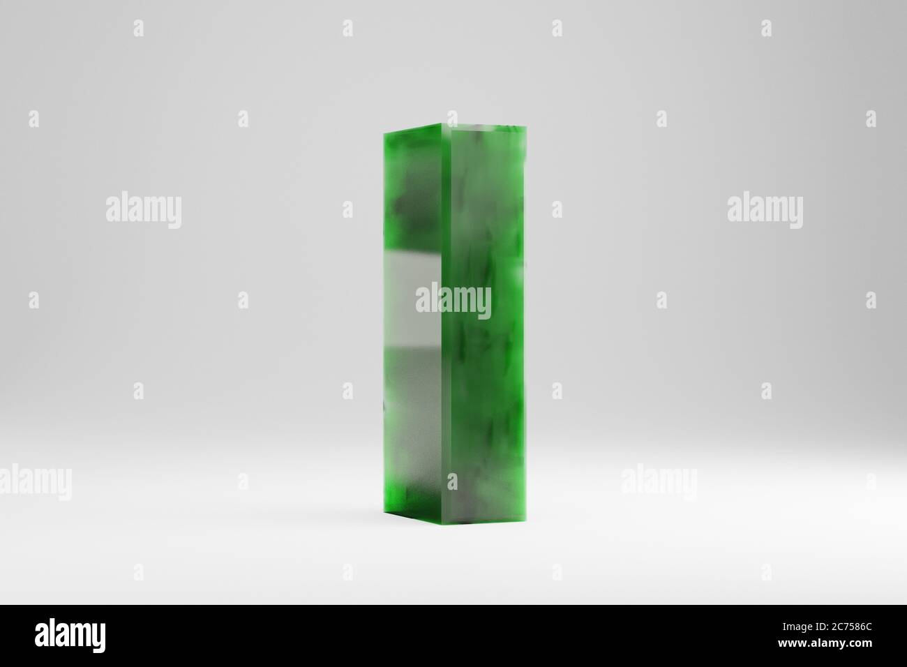 Jade 3d letter I uppercase. Jade letter isolated on white background ...