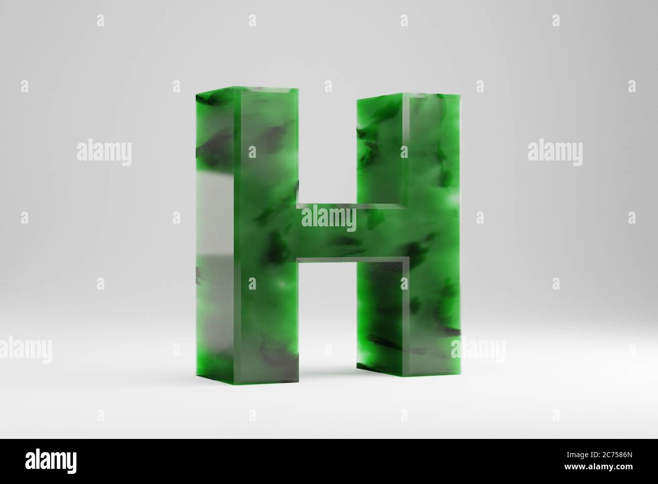 Jade 3d letter H uppercase. Jade letter isolated on white background ...