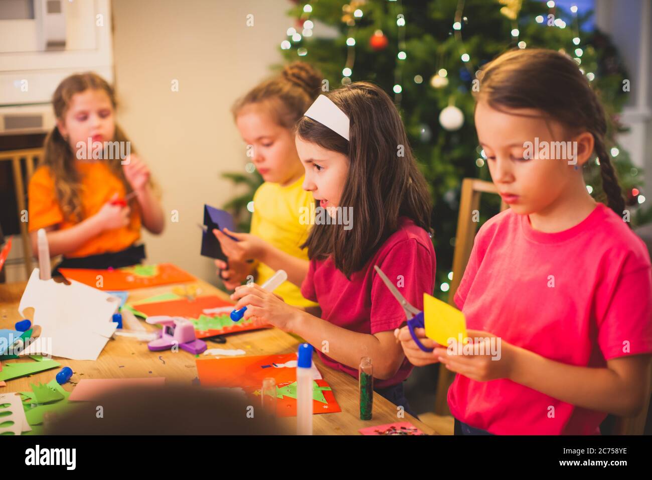 Amusement of kids teamwork and daring energy Stock Photo - Alamy