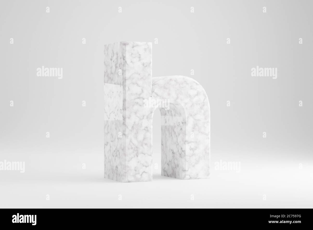 Marble 3d letter H lowercase. White marble letter isolated on white ...