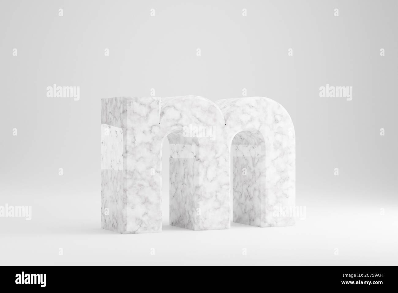 Marble 3d letter M lowercase. White marble letter isolated on white ...