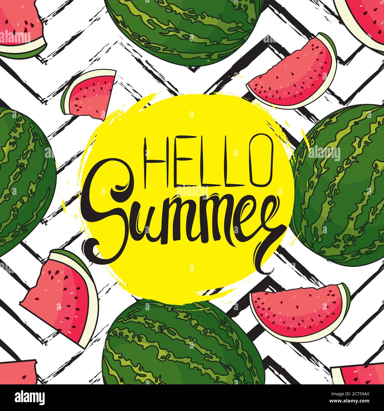 Stylish background of watermelons. Vector illustration for a postcard ...