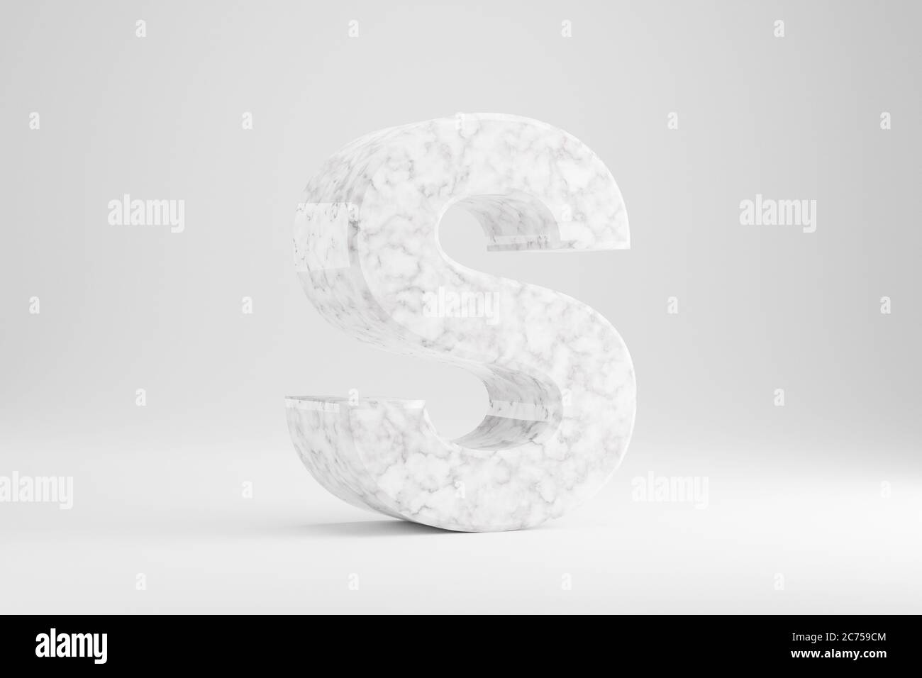 Marble 3d letter S uppercase. White marble letter isolated on white ...