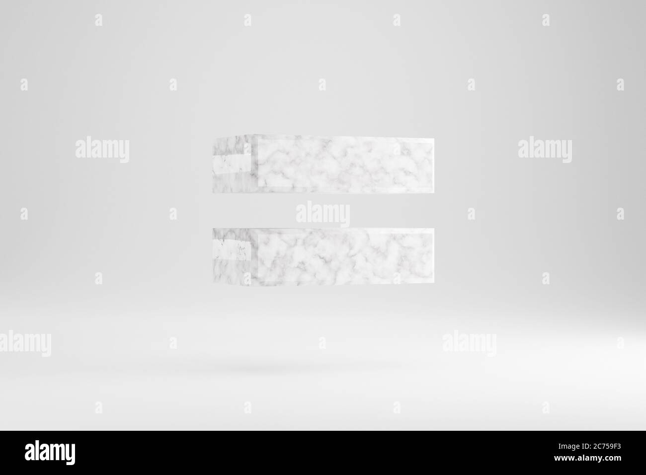 Marble 3d equals symbol. White marble sign isolated on white background ...