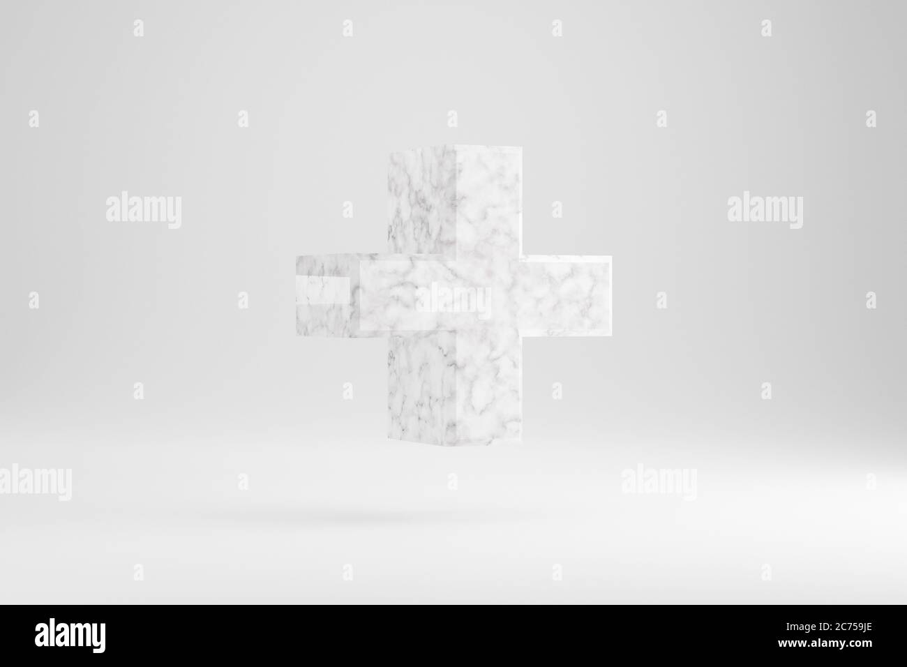 Marble 3d plus symbol. White marble sign isolated on white background ...