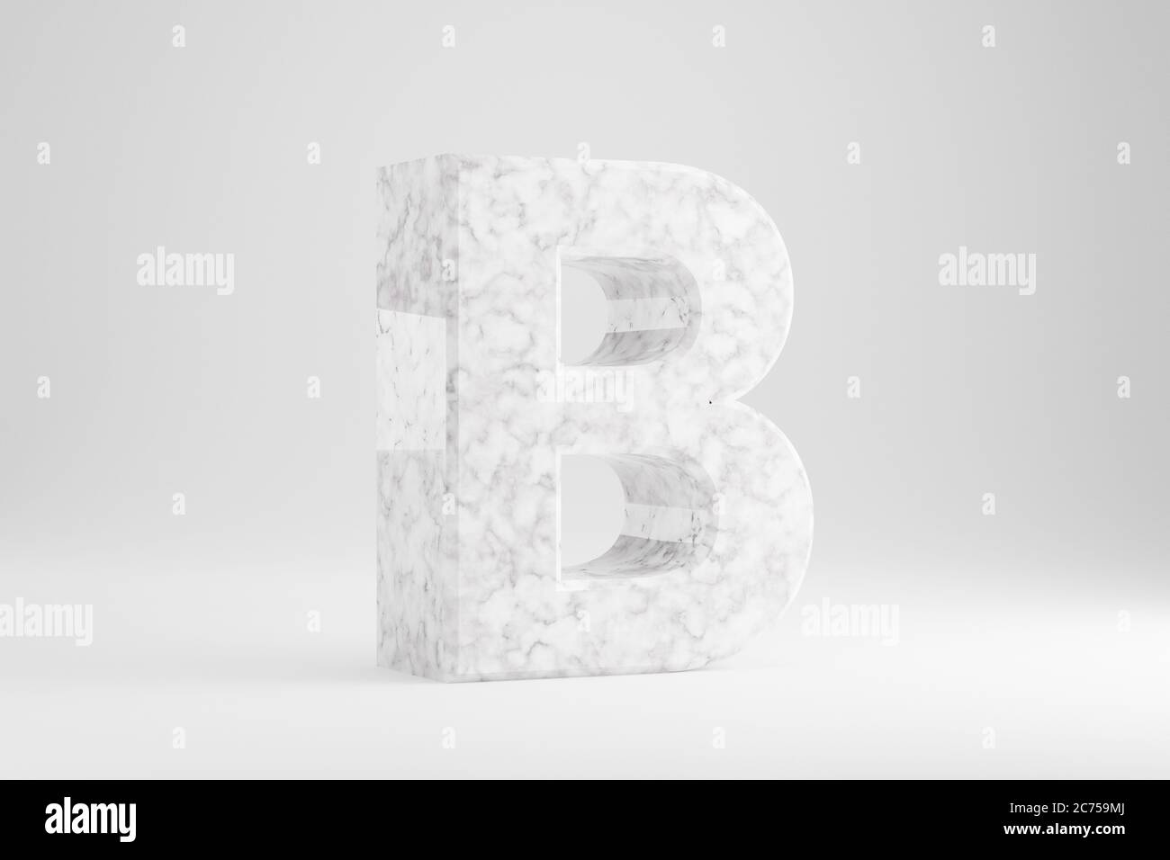 Marble 3d letter B uppercase. White marble letter isolated on white ...