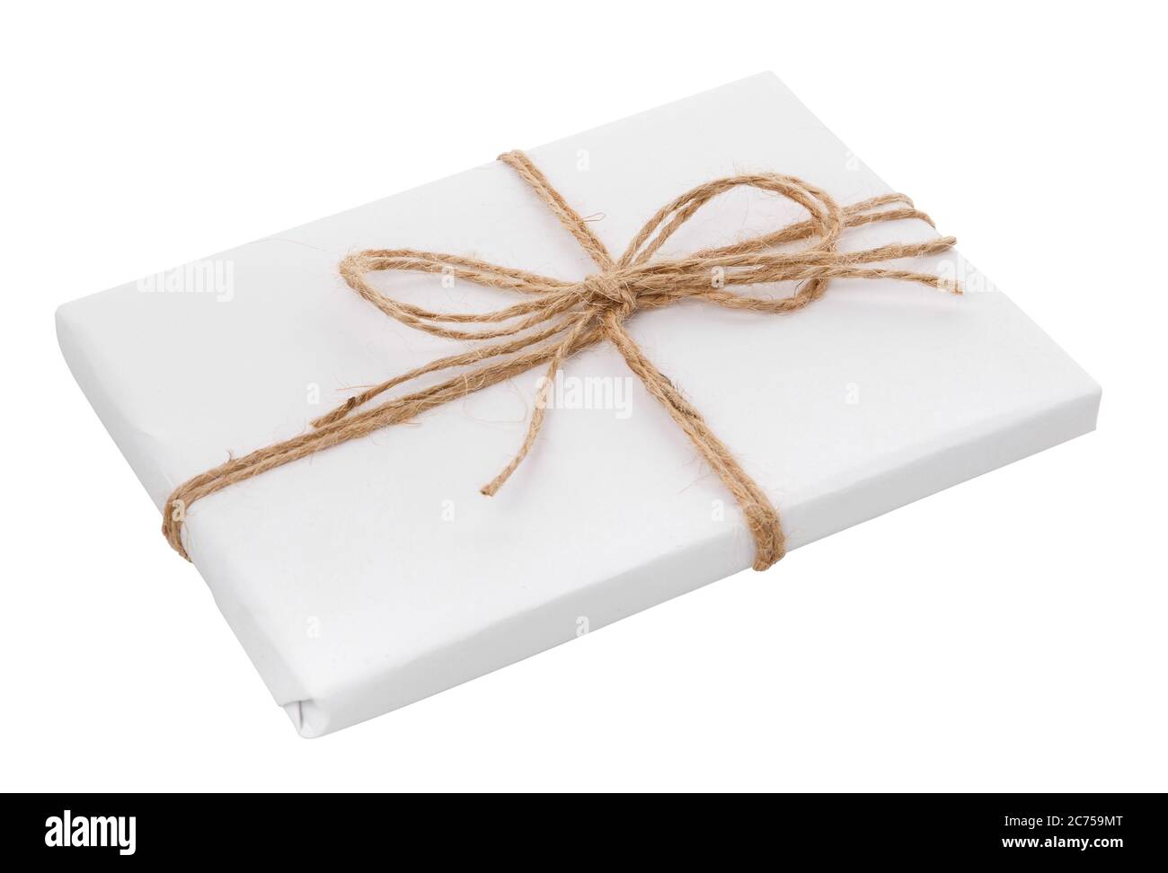 Gift box with bow isolated on white Stock Photo - Alamy