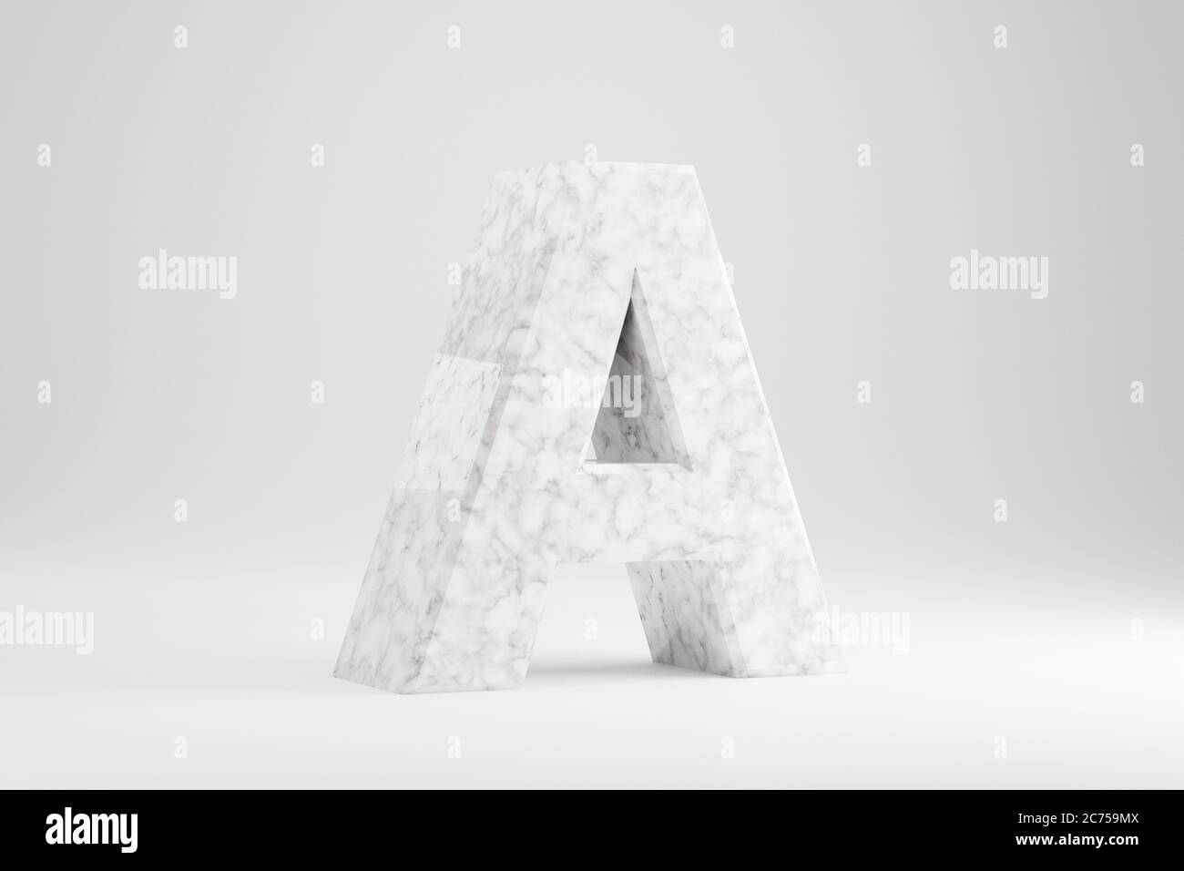 Marble 3d letter A uppercase. White marble letter isolated on white ...