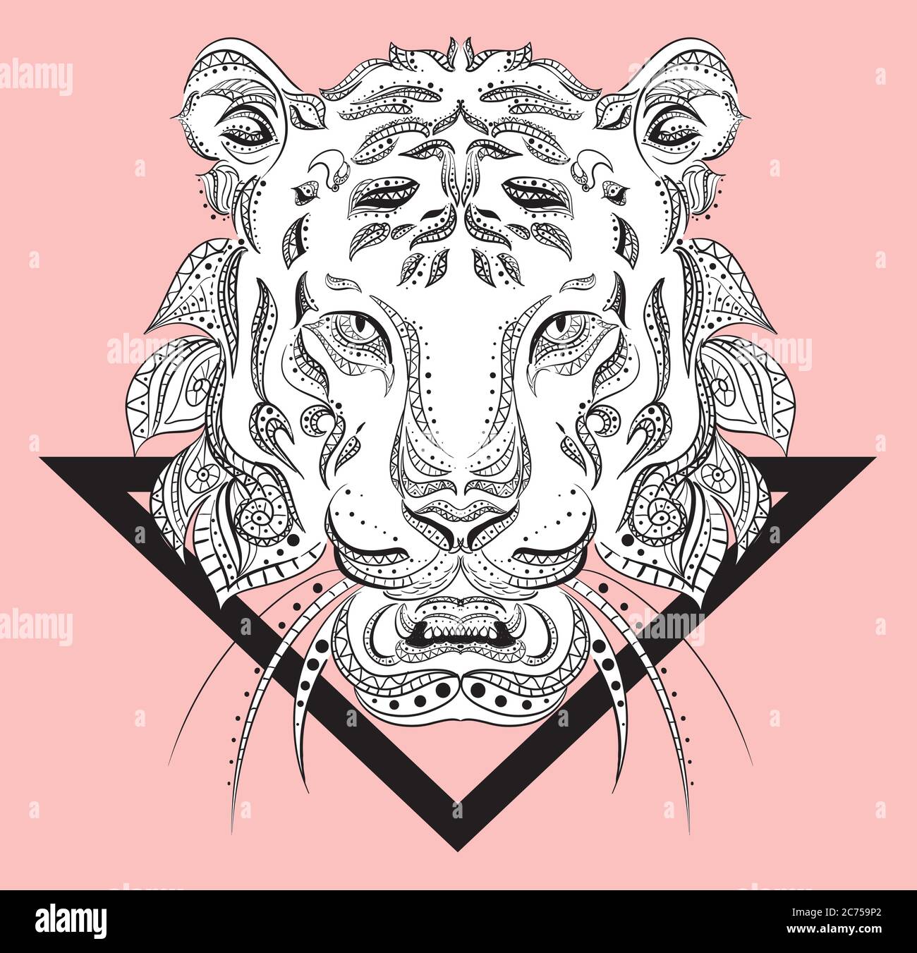 Tiger vector Ethnic patterns cover notebook print blots. Vector ...