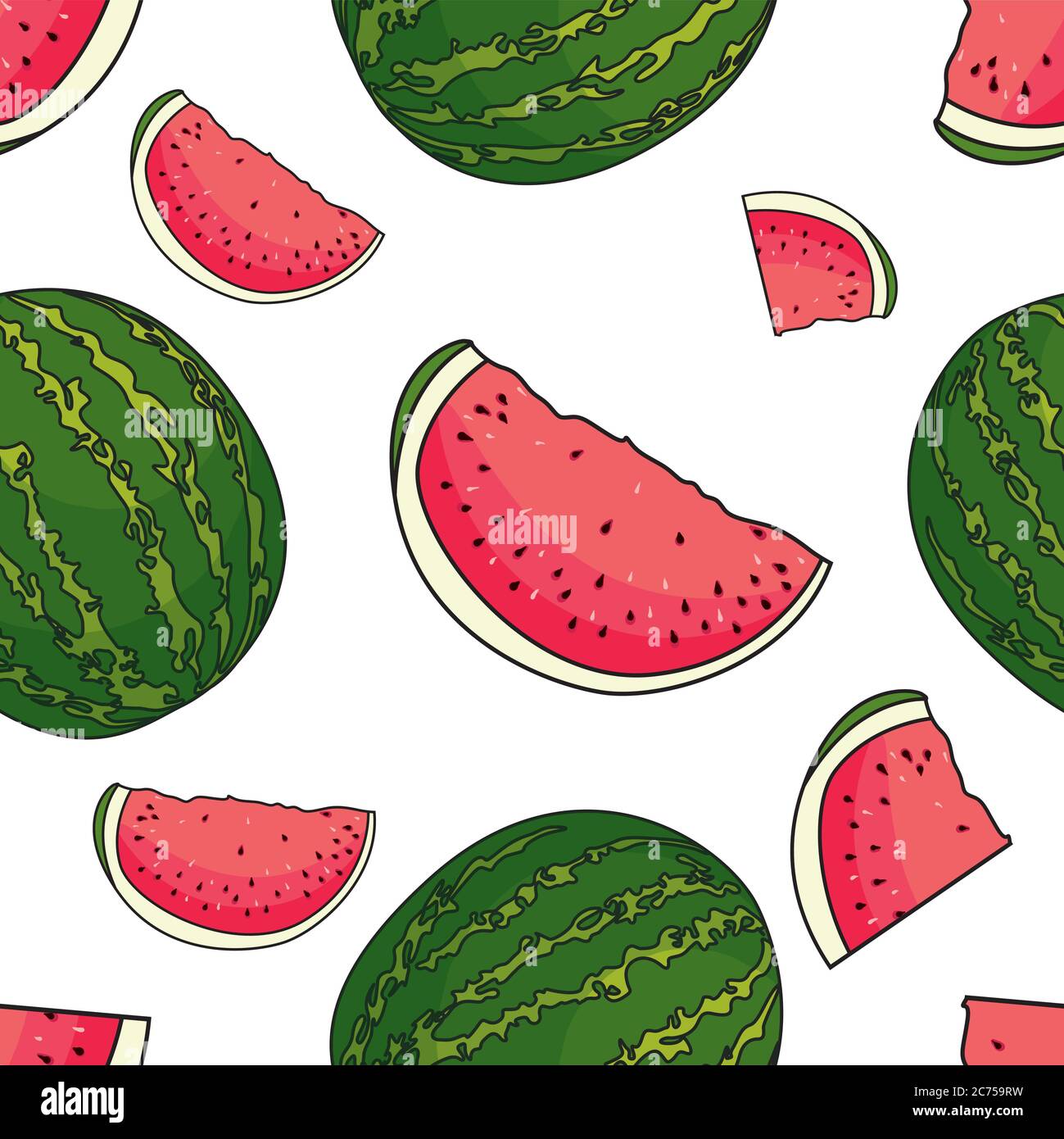 Stylish background of watermelons. Vector illustration for a postcard ...