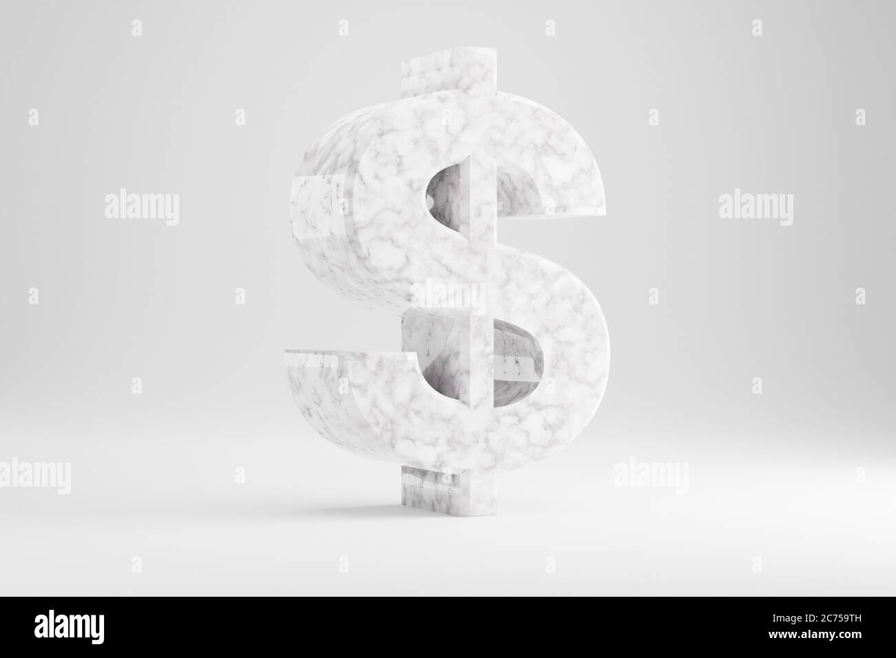 Marble 3d dollar symbol. White marble sign isolated on white background ...