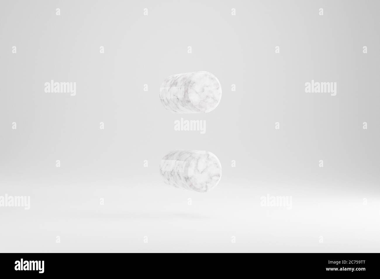 Marble 3d colon symbol. White marble sign isolated on white background ...