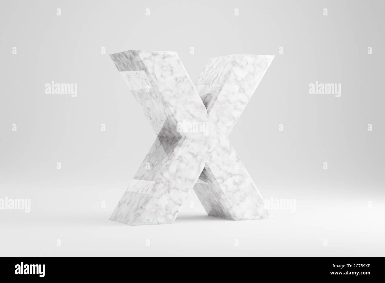 Marble 3d letter X uppercase. White marble letter isolated on white ...