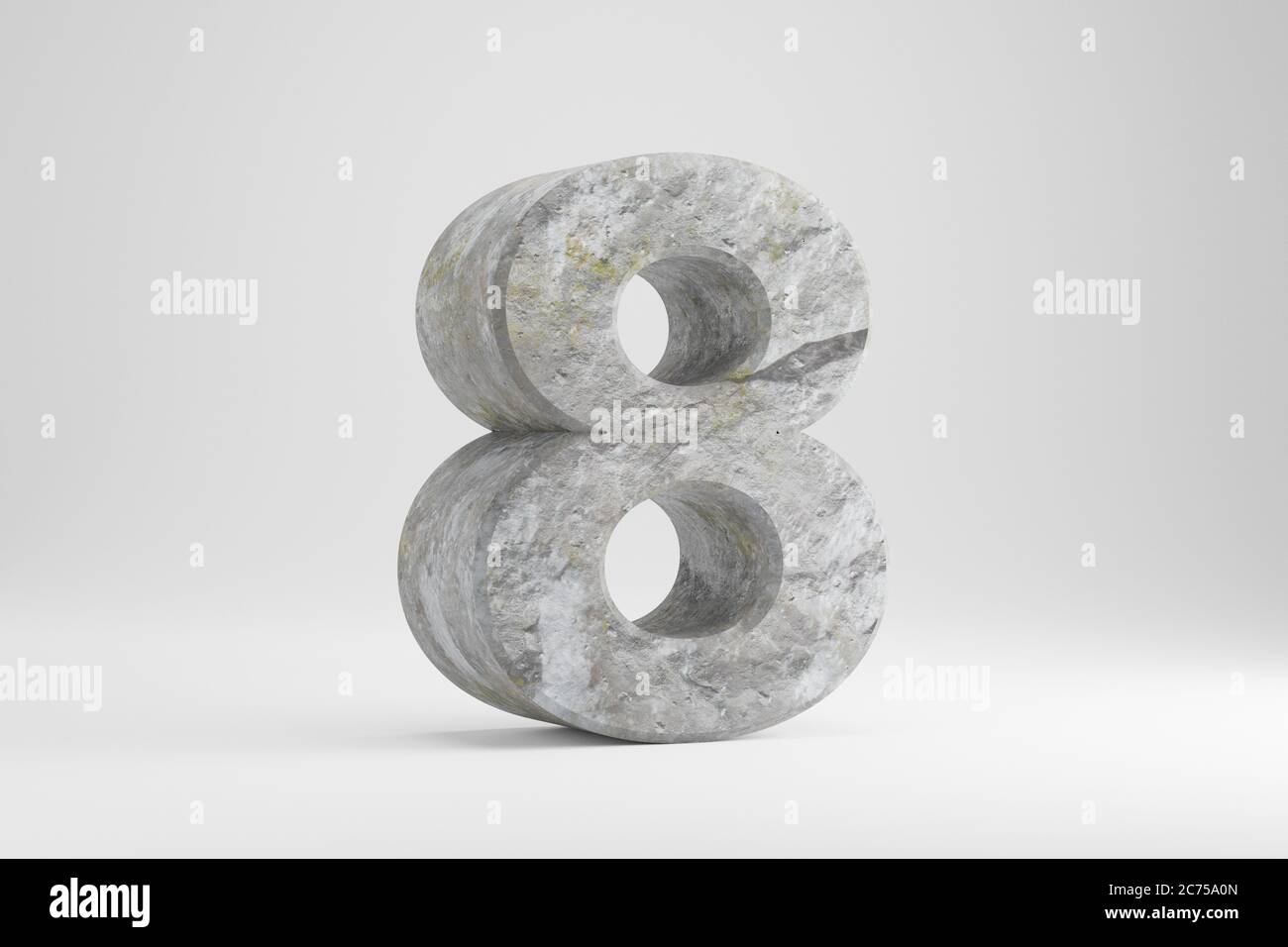 Stone 3d number 8. Rock textured number isolated on white background ...