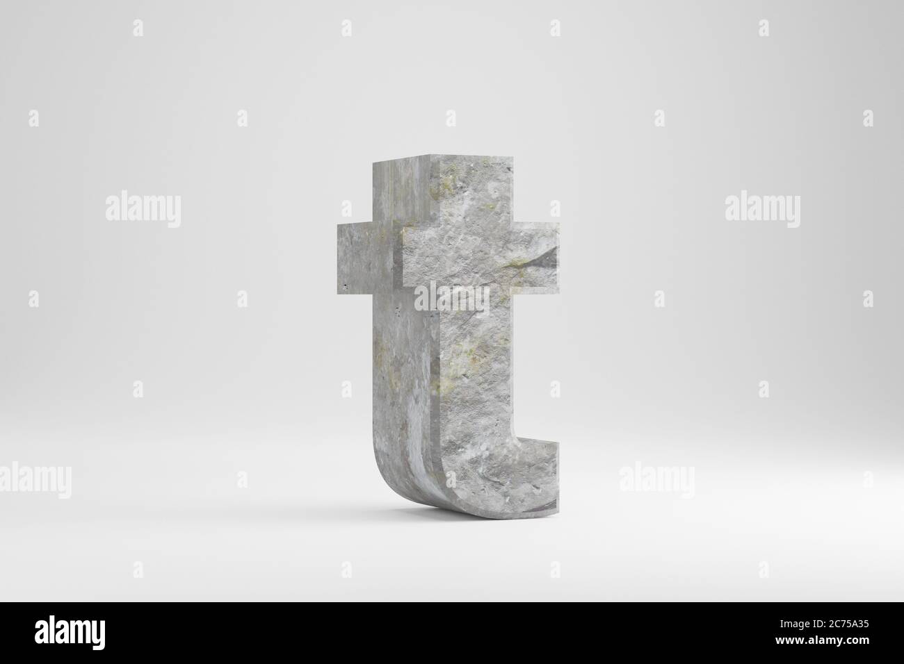 Stone 3d letter T lowercase. Rock textured letter isolated on white ...
