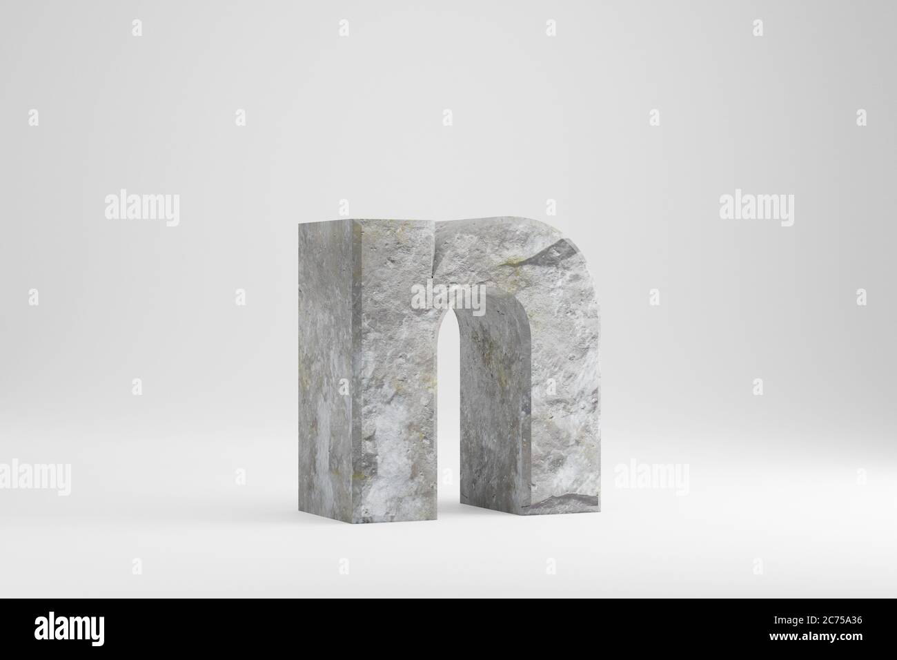 Stone 3d letter N lowercase. Rock textured letter isolated on white ...