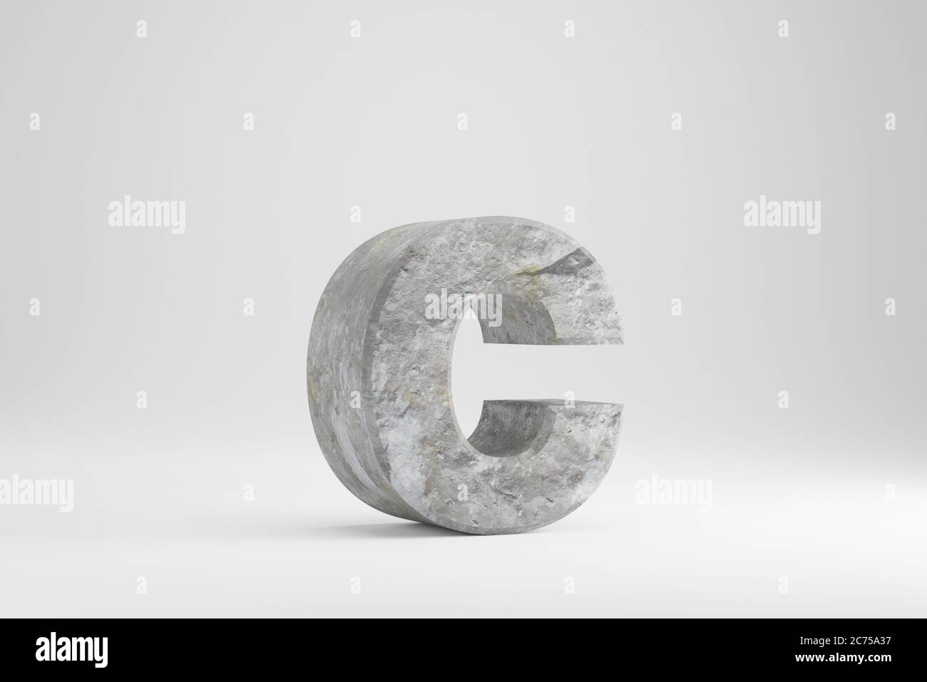Stone 3d letter C lowercase. Rock textured letter isolated on white ...