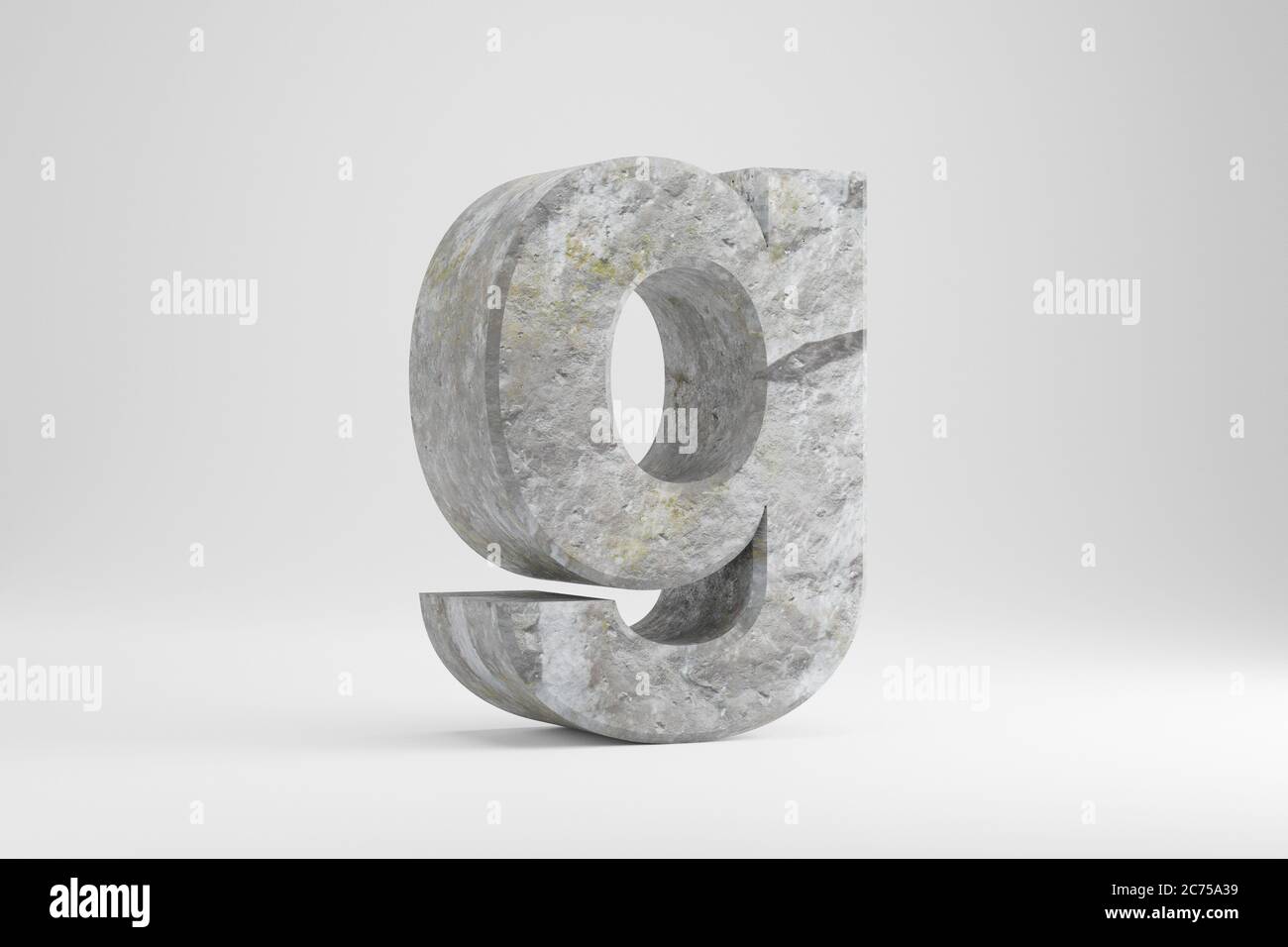 Stone 3d letter G lowercase. Rock textured letter isolated on white ...