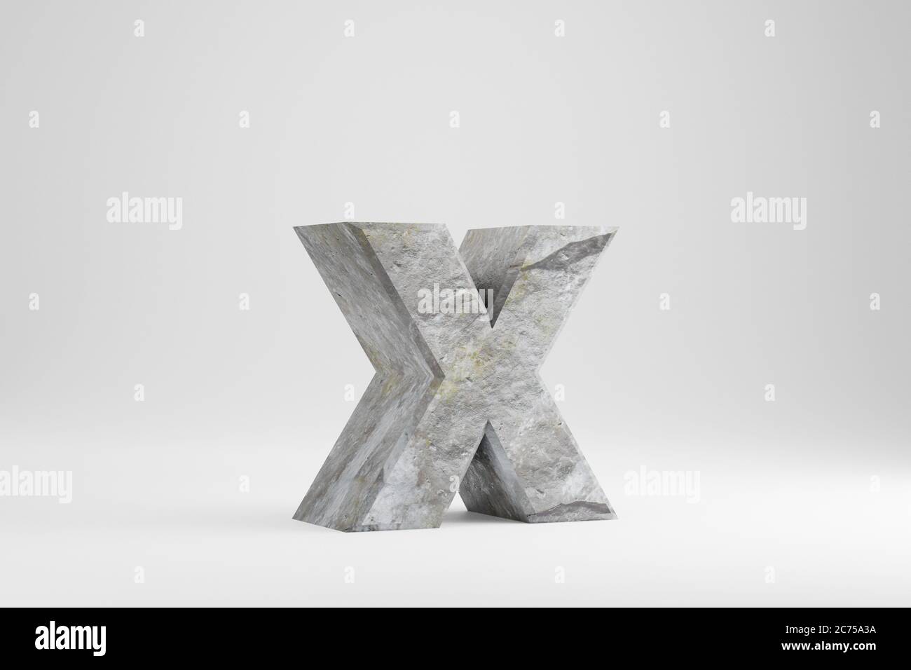 Stone 3d letter X lowercase. Rock textured letter isolated on white ...