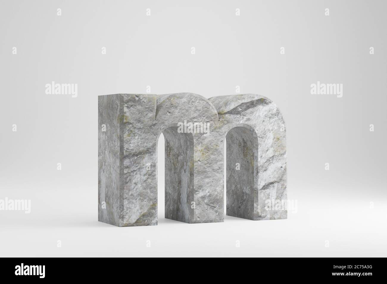 Stone 3d letter M lowercase. Rock textured letter isolated on white ...