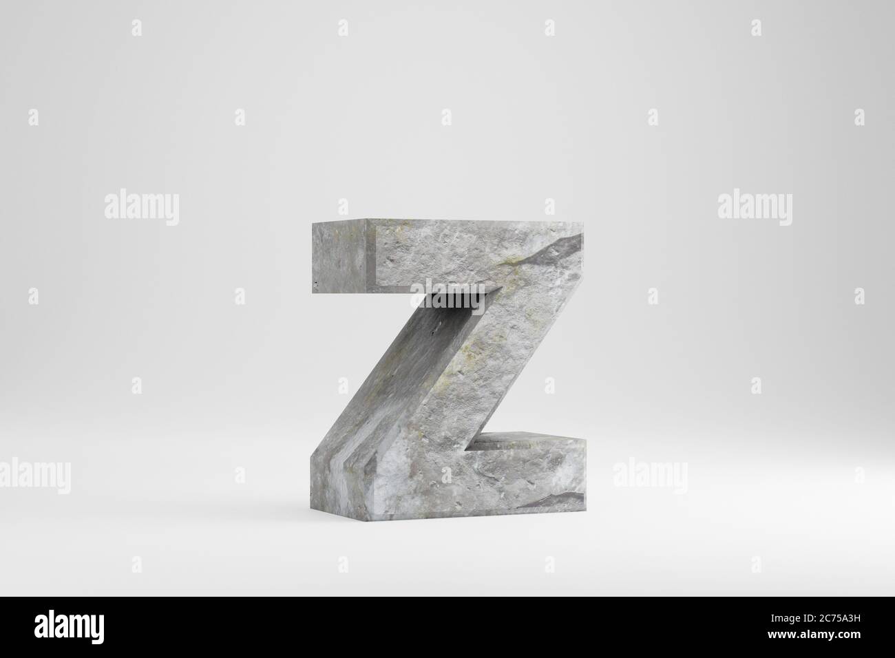 Stone 3d letter Z lowercase. Rock textured letter isolated on white ...