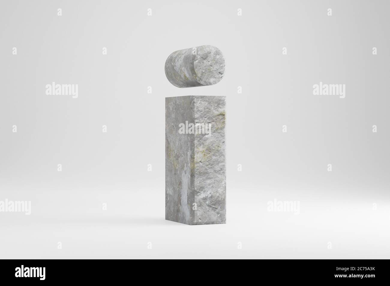 Stone 3d letter I lowercase. Rock textured letter isolated on white ...