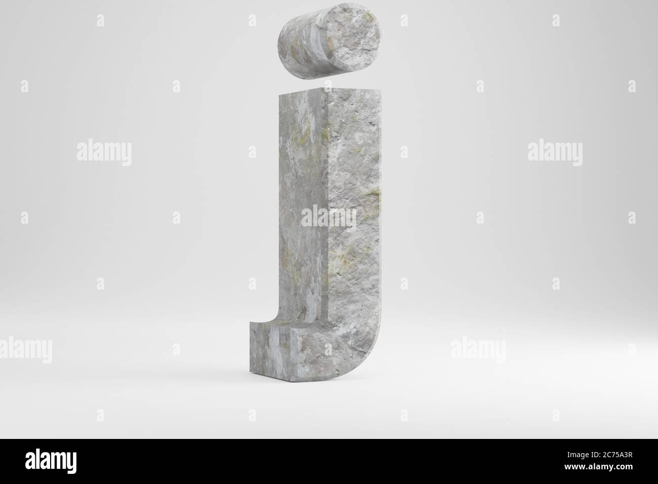 Stone 3d letter J lowercase. Rock textured letter isolated on white ...