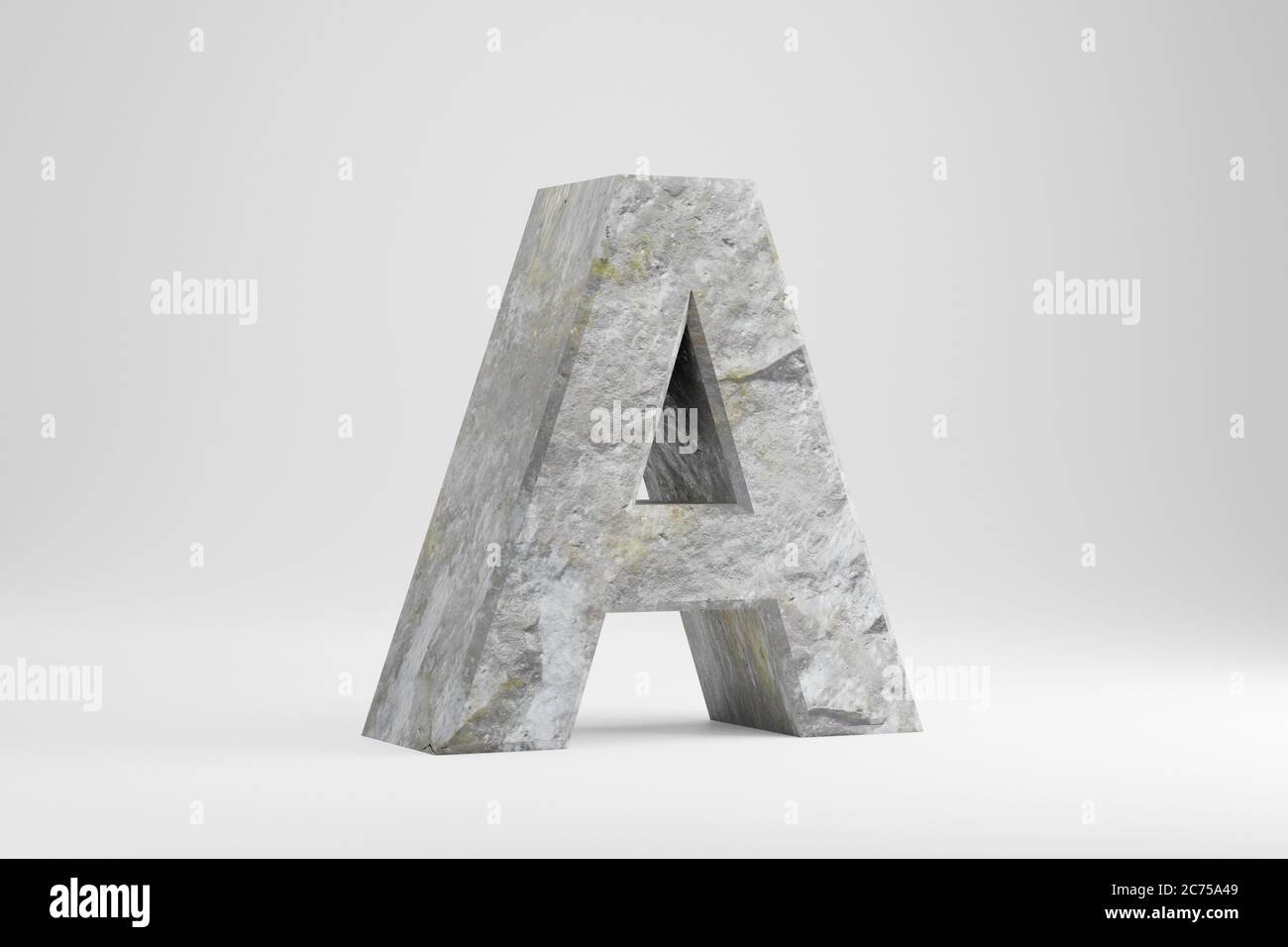 Stone 3d letter A uppercase. Rock textured letter isolated on white ...