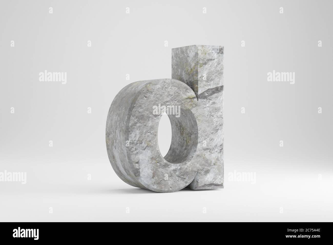Stone 3d letter D lowercase. Rock textured letter isolated on white ...