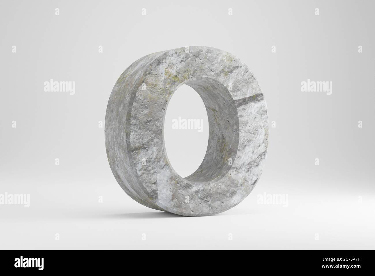 Stone 3d letter O uppercase. Rock textured letter isolated on white ...