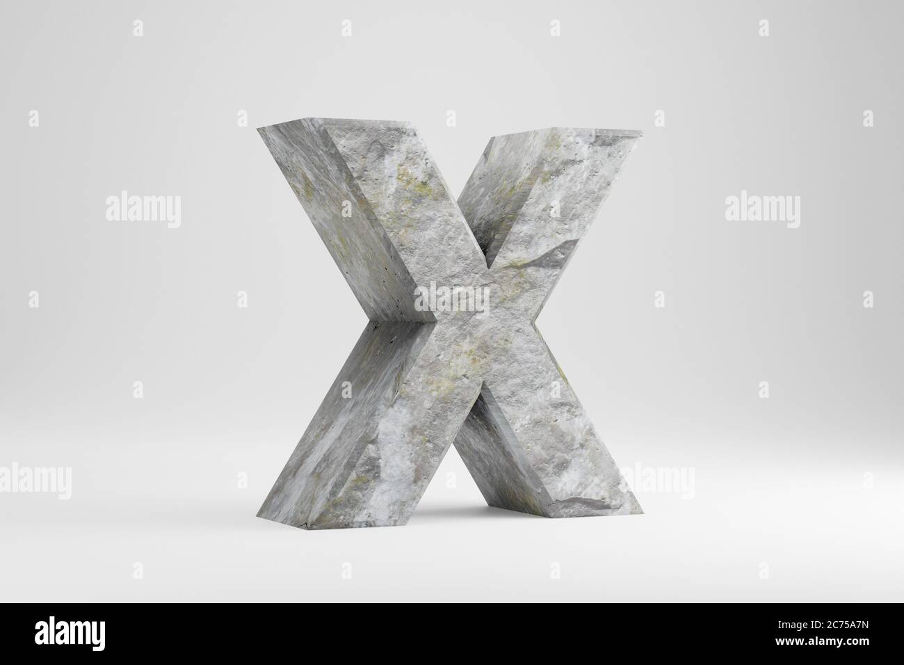 Stone 3d letter X uppercase. Rock textured letter isolated on white ...
