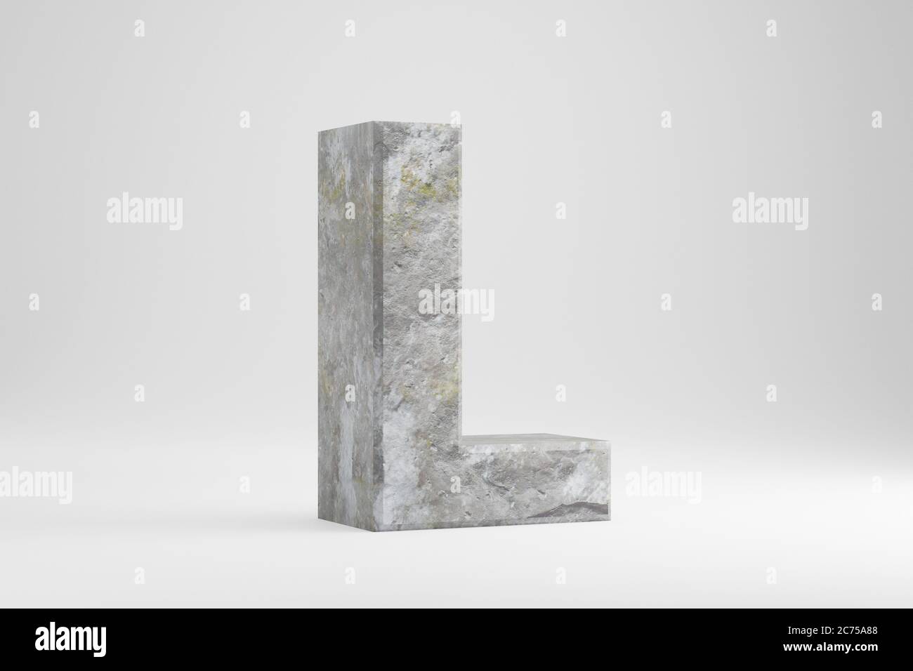 Stone 3d letter L uppercase. Rock textured letter isolated on white ...