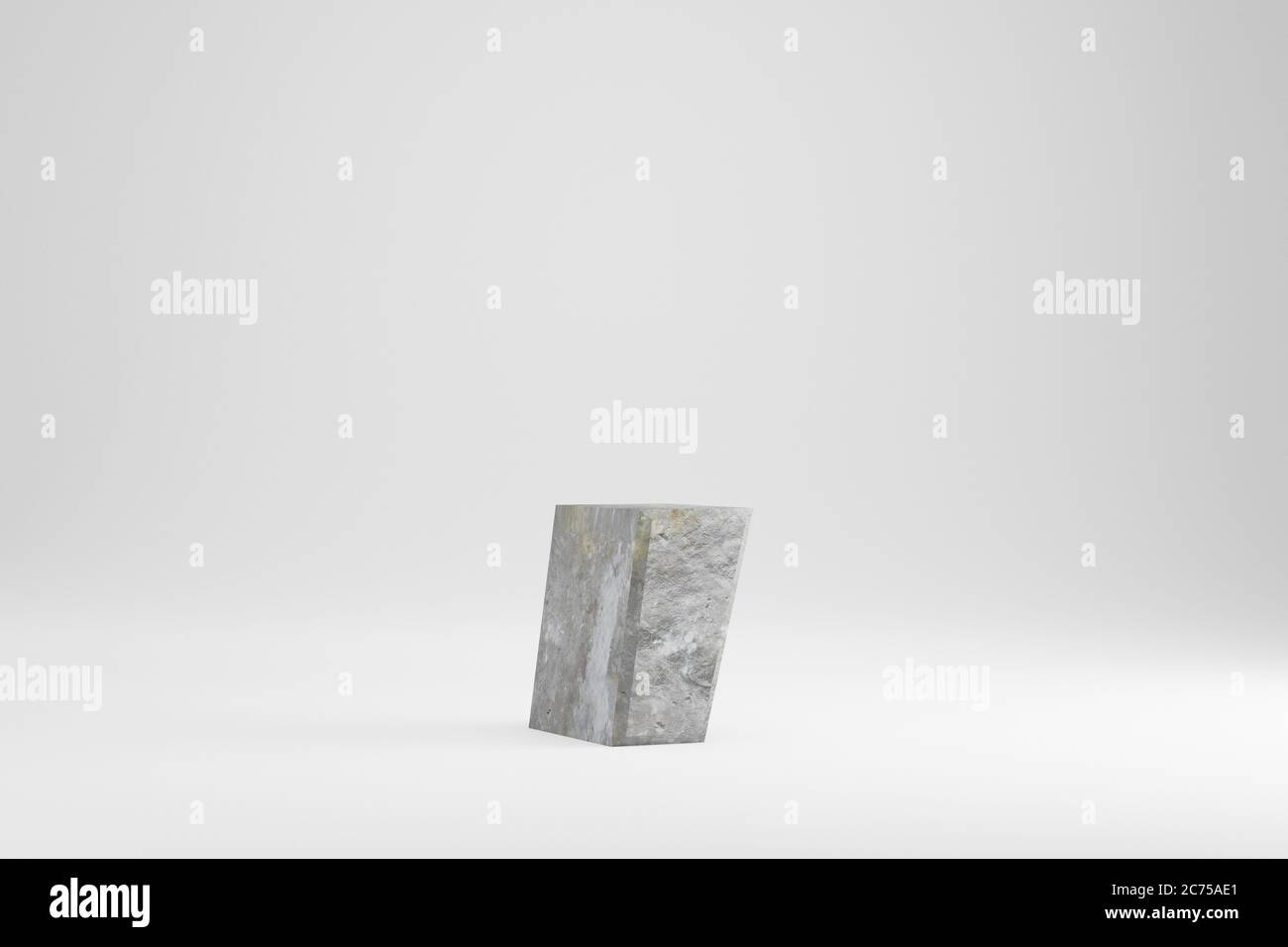 Stone 3d coma symbol. Rock textured sign isolated on white background ...