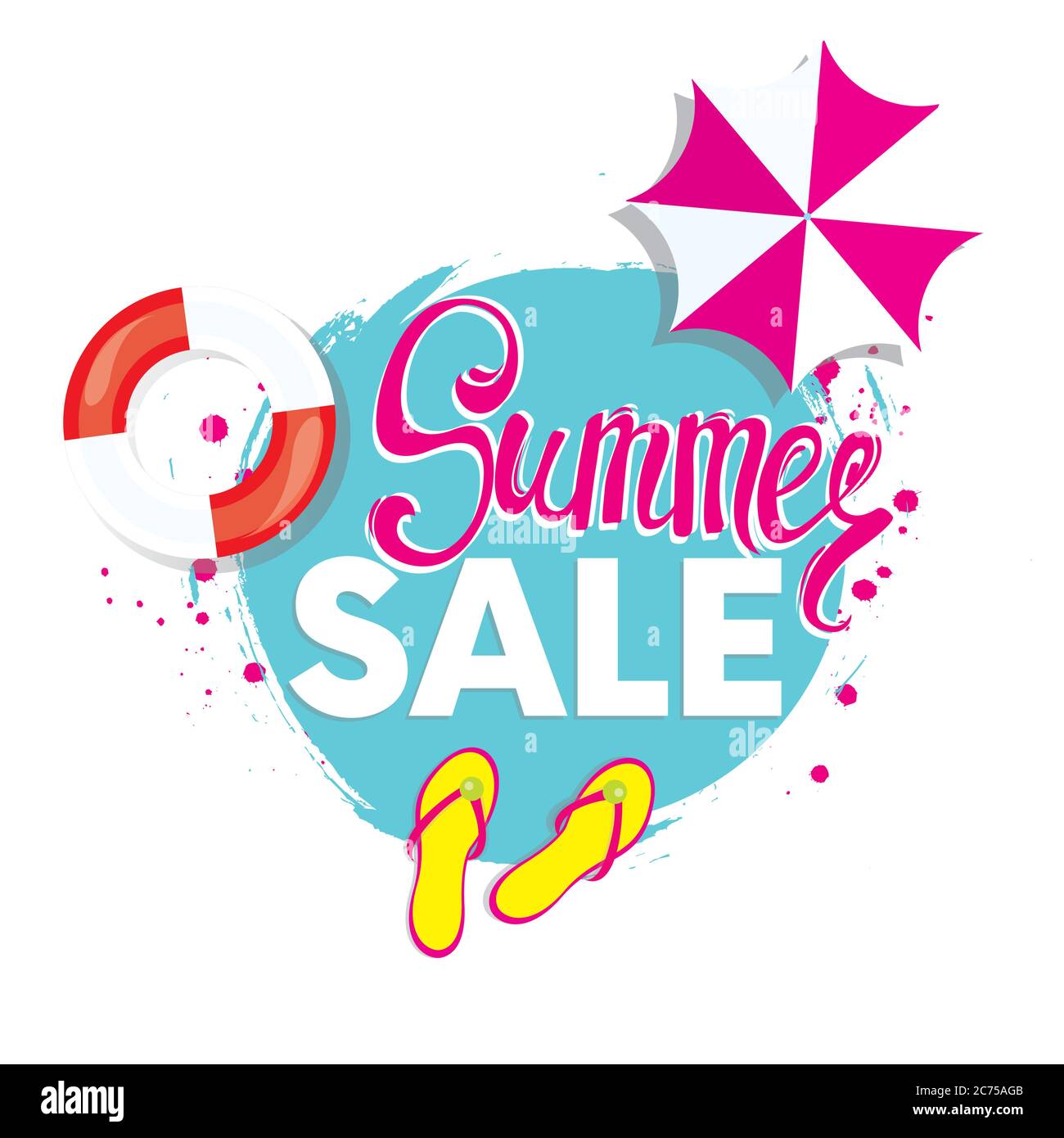 Ready-made design "Sale" with palm branches and a square. Vector ...