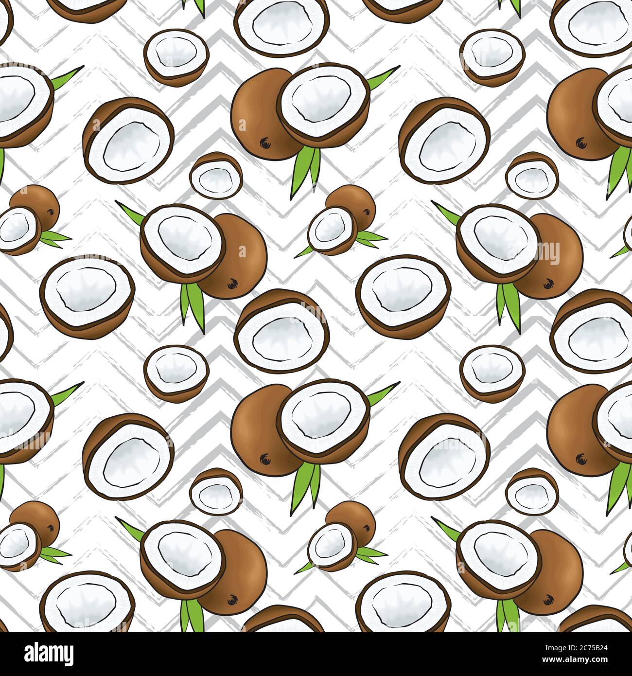 A ready-made card design with beautiful coconuts and geometric elements ...