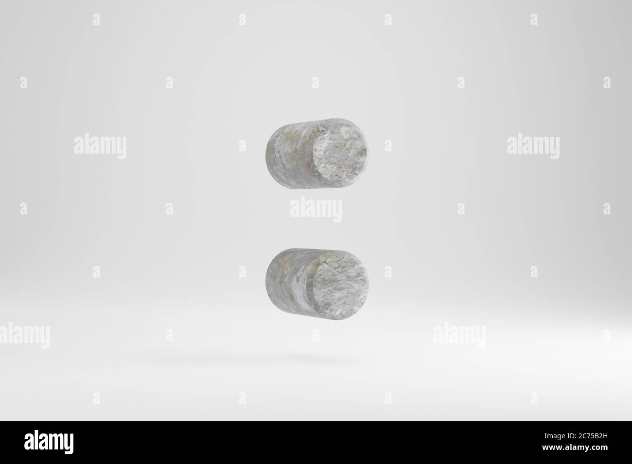 Stone 3d colon symbol. Rock textured sign isolated on white background ...