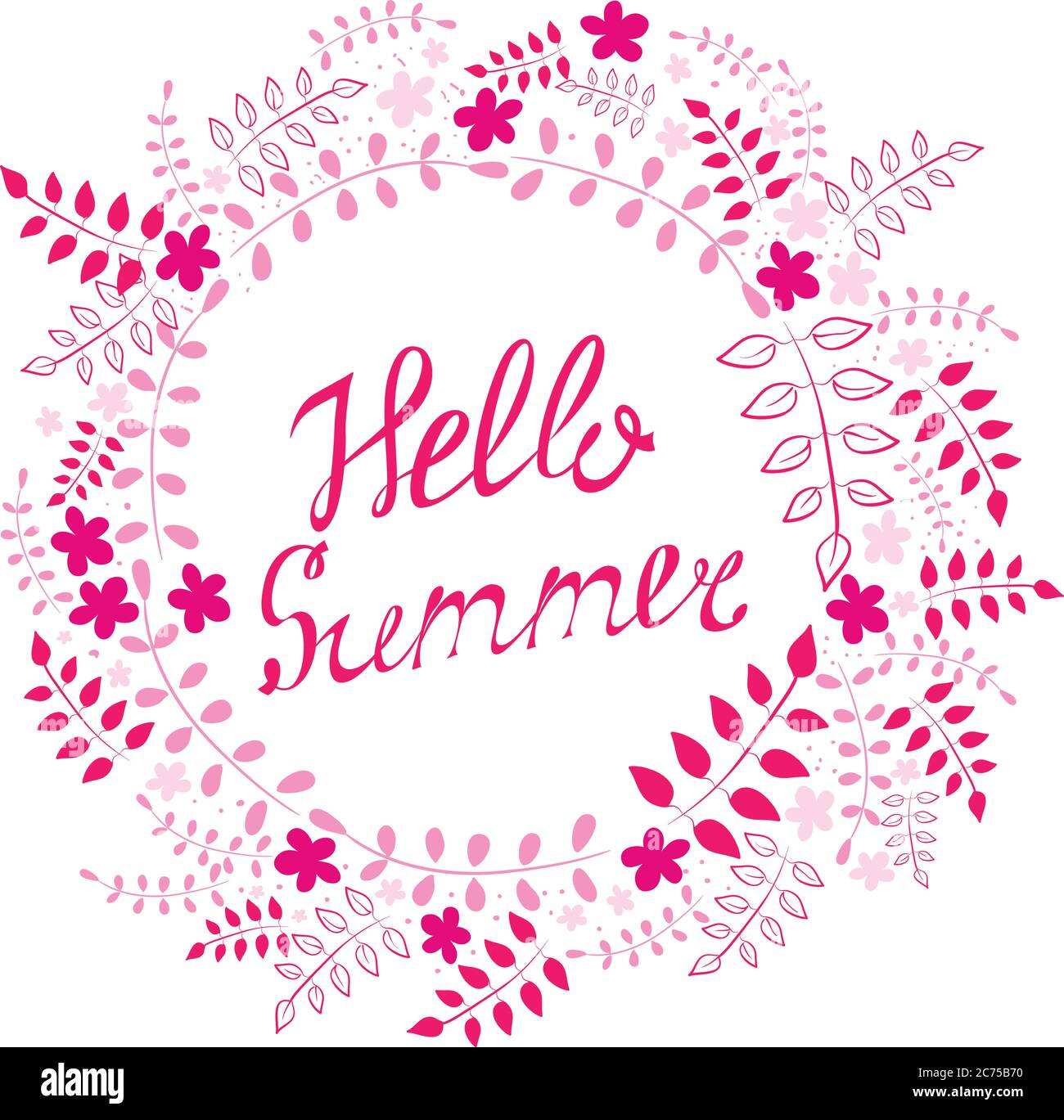 A set of stylish summer cards. Watermelon, ice cream, sun, bananas ...