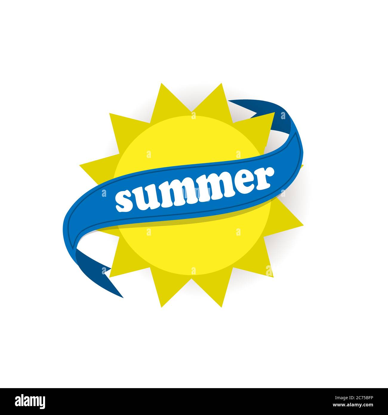 Sun with ribbon on a white background Stock Vector Image & Art - Alamy