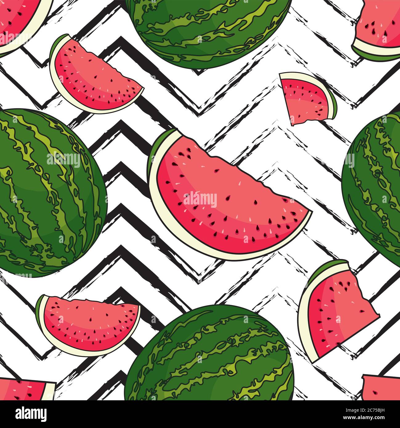 Stylish background of watermelons. Vector illustration for a postcard ...