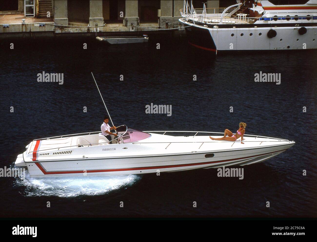 Mariana Simionescu ( Ex Mrs B Borg) on her power boat in Monte Carlo ...