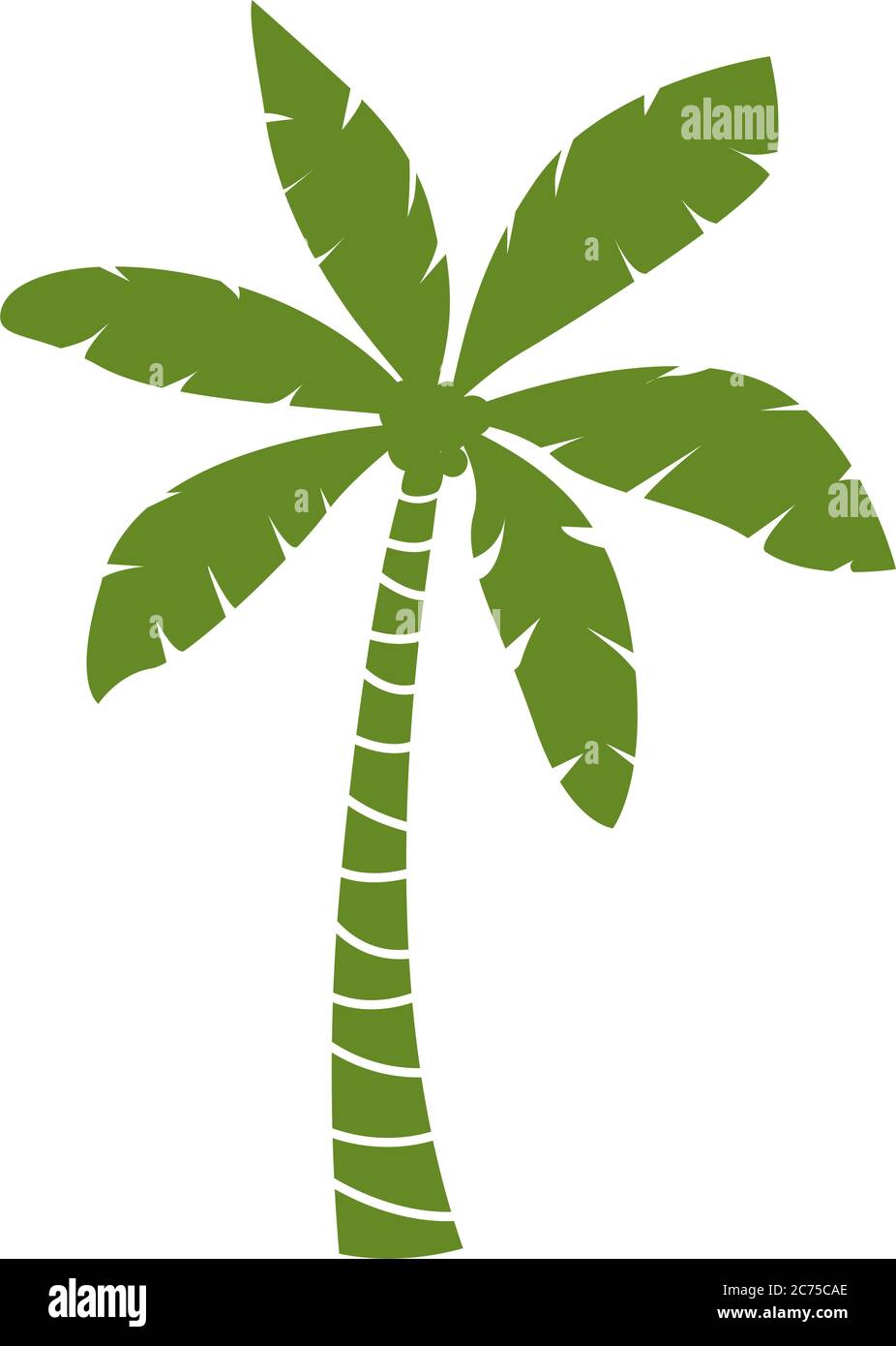 Green Palm Trees, silhouette vector illustration, isolated on white ...
