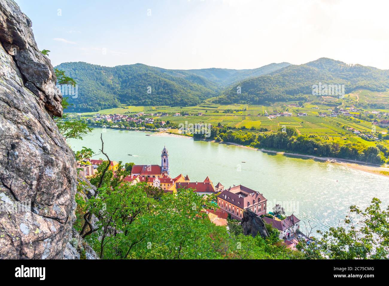 View Of Durnstein With The Castle Ruin High Resolution Stock ...