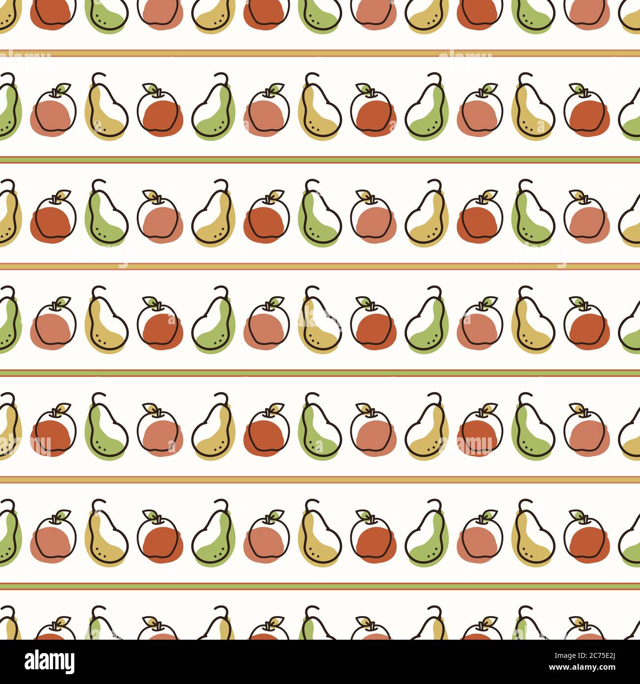 Seamless background apple and pear fruit stripe. Gender neutral kid ...