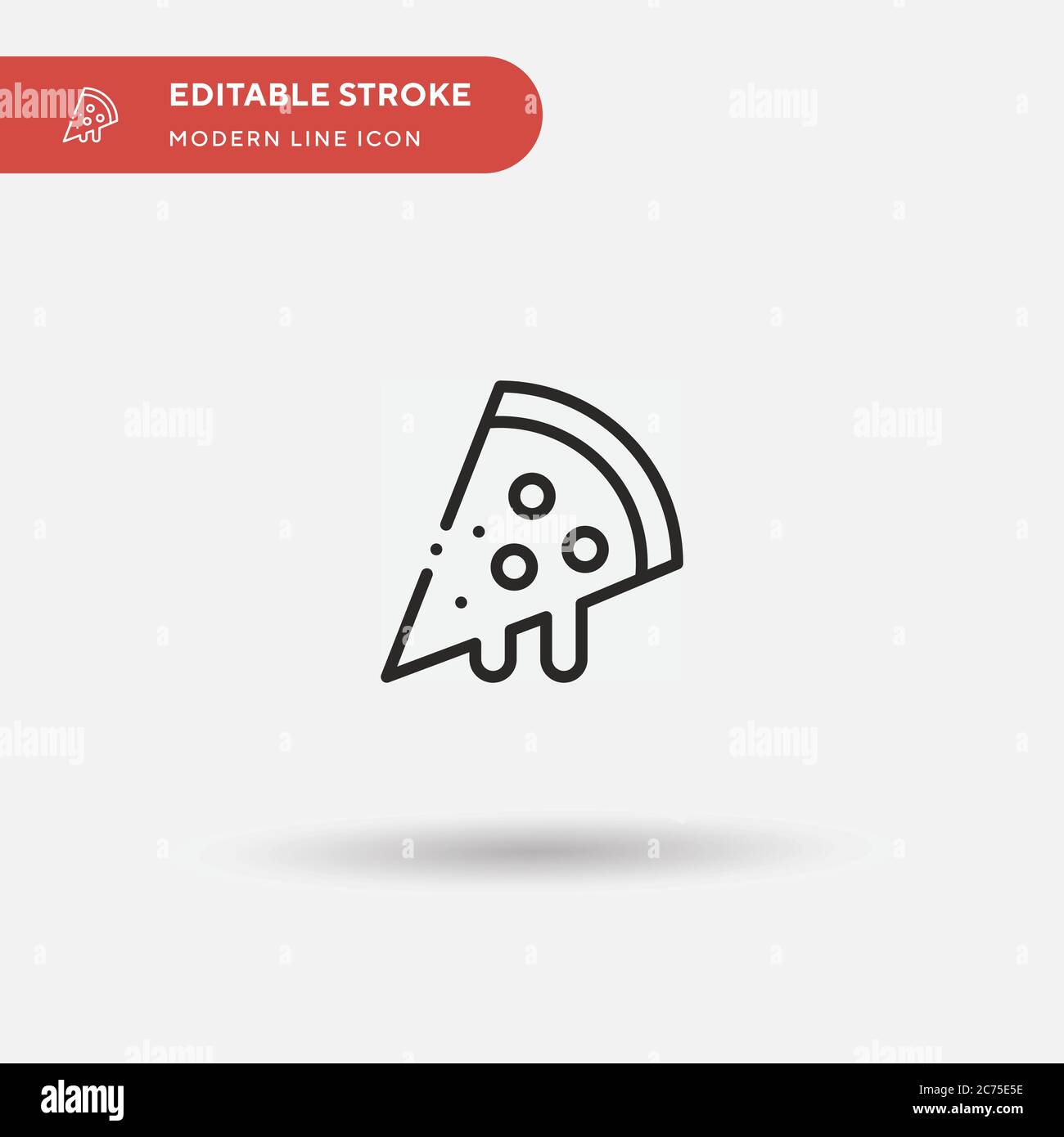 Pizza Slice Simple vector icon. Illustration symbol design template for ...
