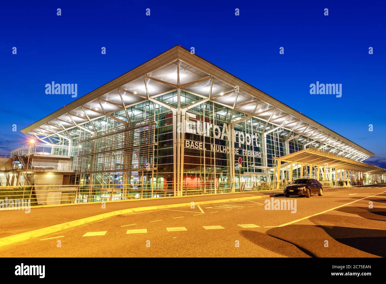 Mulhouse, France - August 31, 2019: Terminal of Basel Mulhouse ...
