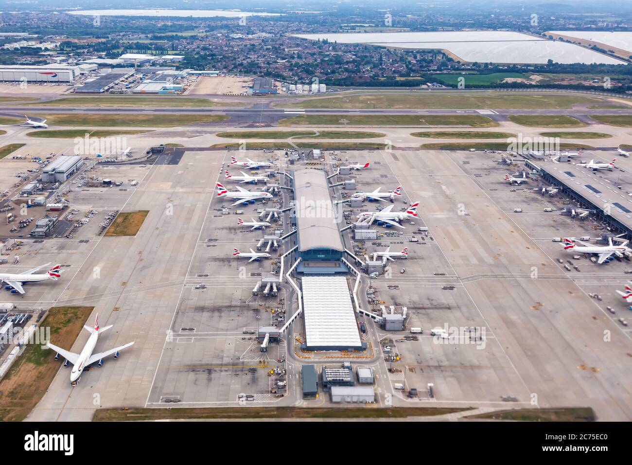 Aerial view heathrow airport hi-res stock photography and images - Alamy
