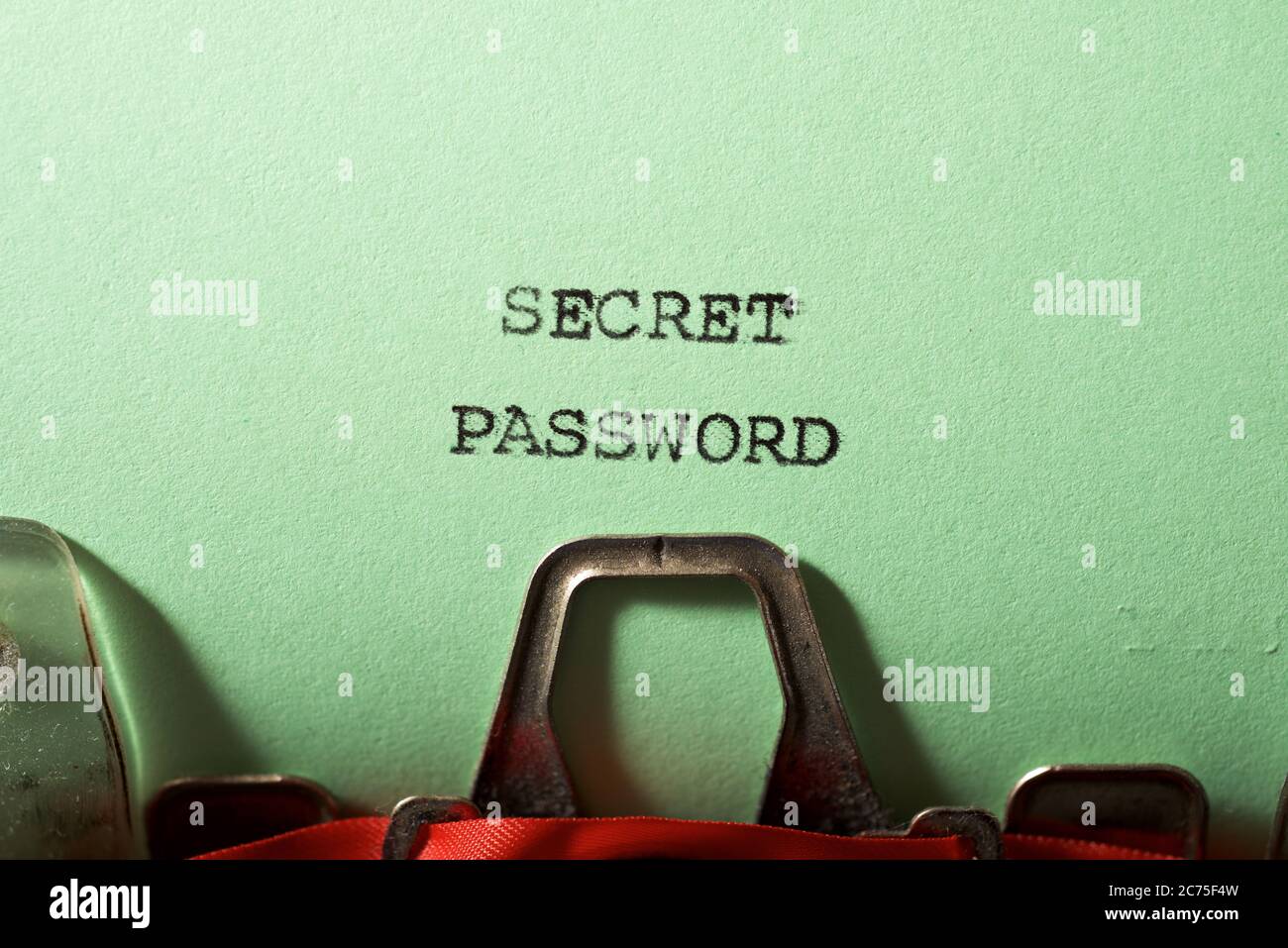 Secret password text written with a typewriter Stock Photo - Alamy