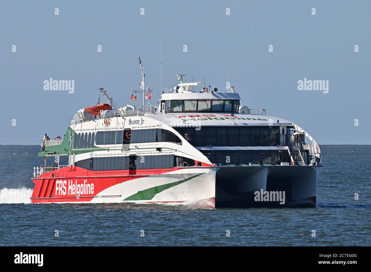High-Speed Ferry Halunder Jet inbound from Helgoland for Cuxhaven Stock ...